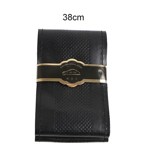 Верхний чехол на руль из натуральной кожи, дышащий дизайн/автомобильный чехол с 38 cm Black line