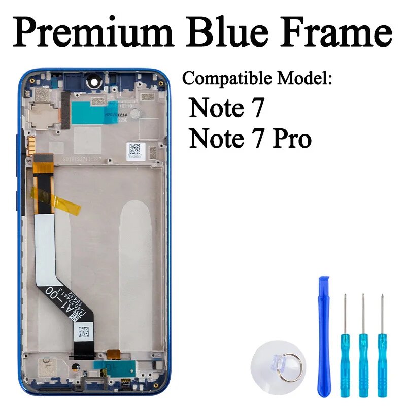 M1901F7G M1901F7H M1901F7S Премиум ЖК-дисплей для Xiaomi Redmi Note 7, дигитайзер PRE Blue Frame