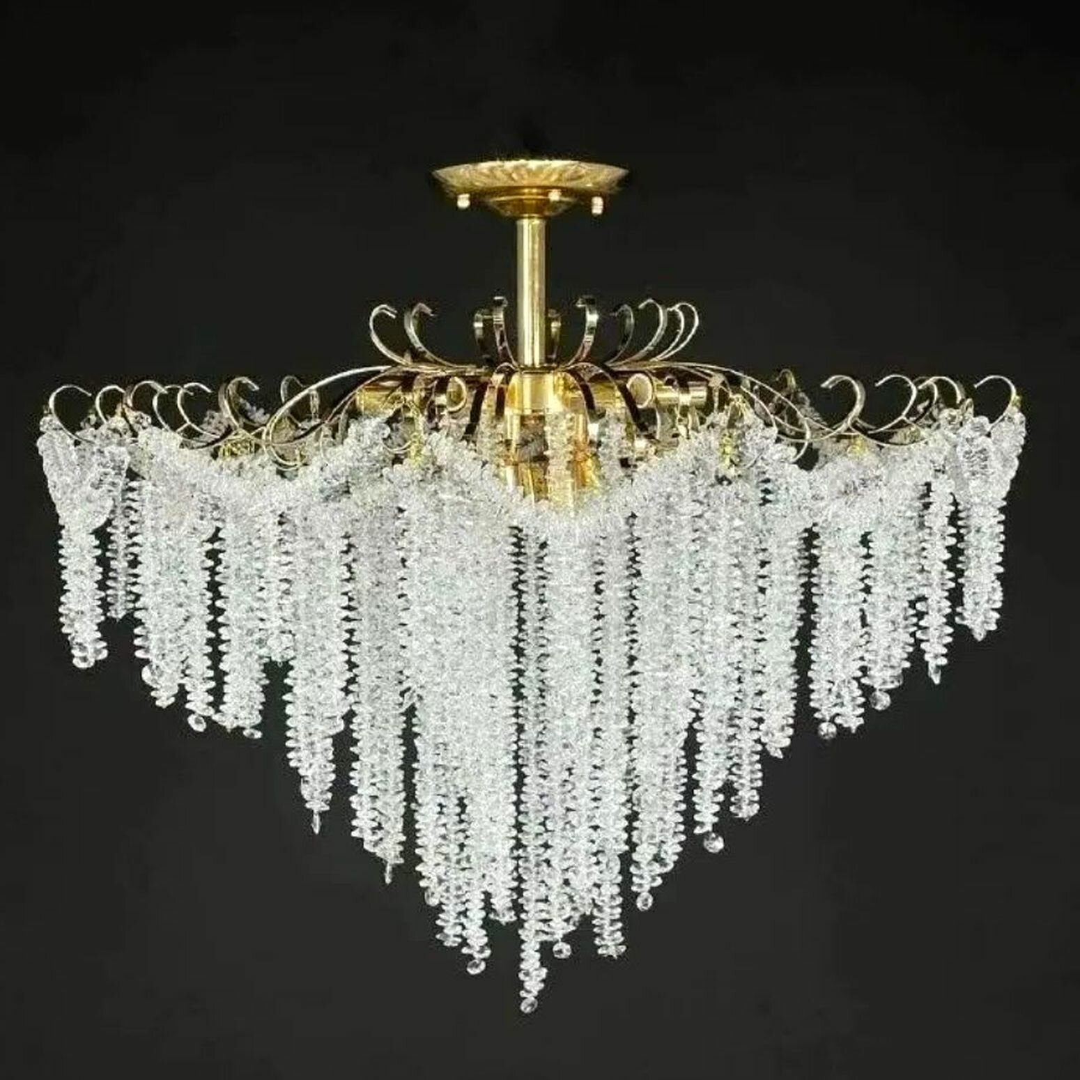 Люстра потолочная L&A 9309-800(GD), цвет золото, 12 ламп, цоколь Е14, площадь освещения 40 кв м