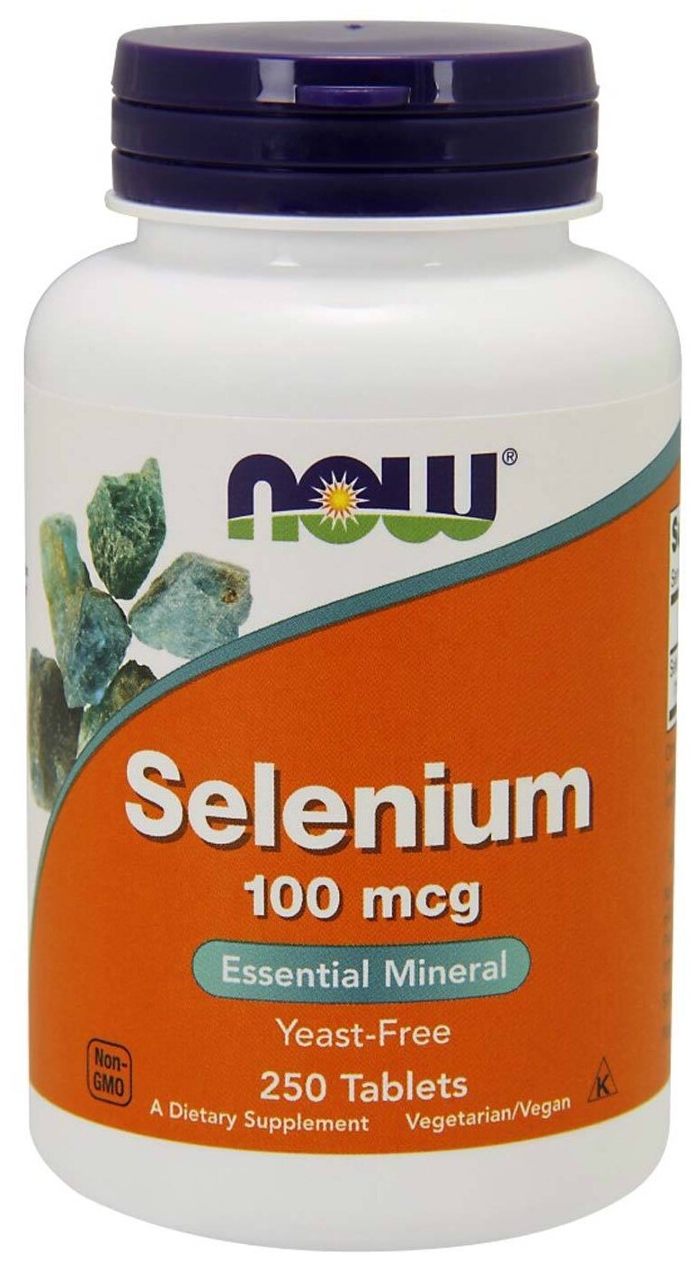 Селен 100 мкг, NOW Selenium 100 mcg 250 таблеток