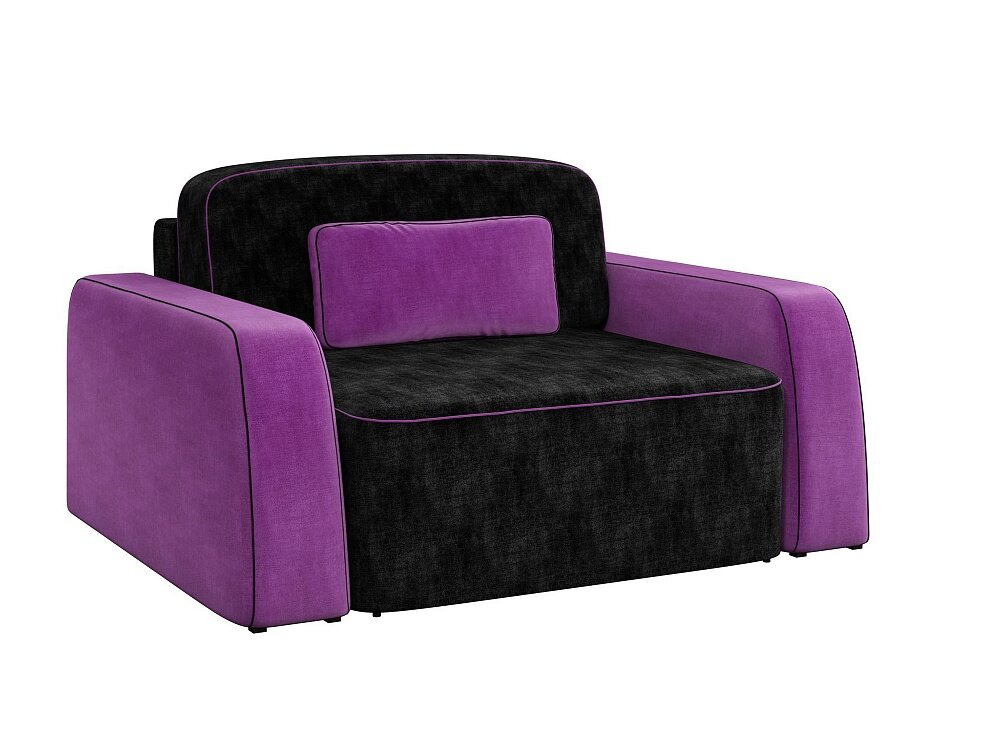 Кресло-кровать Гермес Черно-Фиолетовое Микровельвет, 146х105х80 см, с ящиком для белья