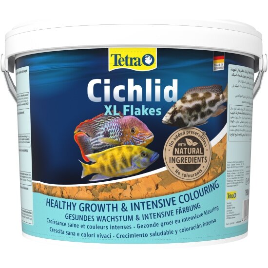 Корм основной для цихлид Tetra Cichlid Flakes XL 10л хлопья