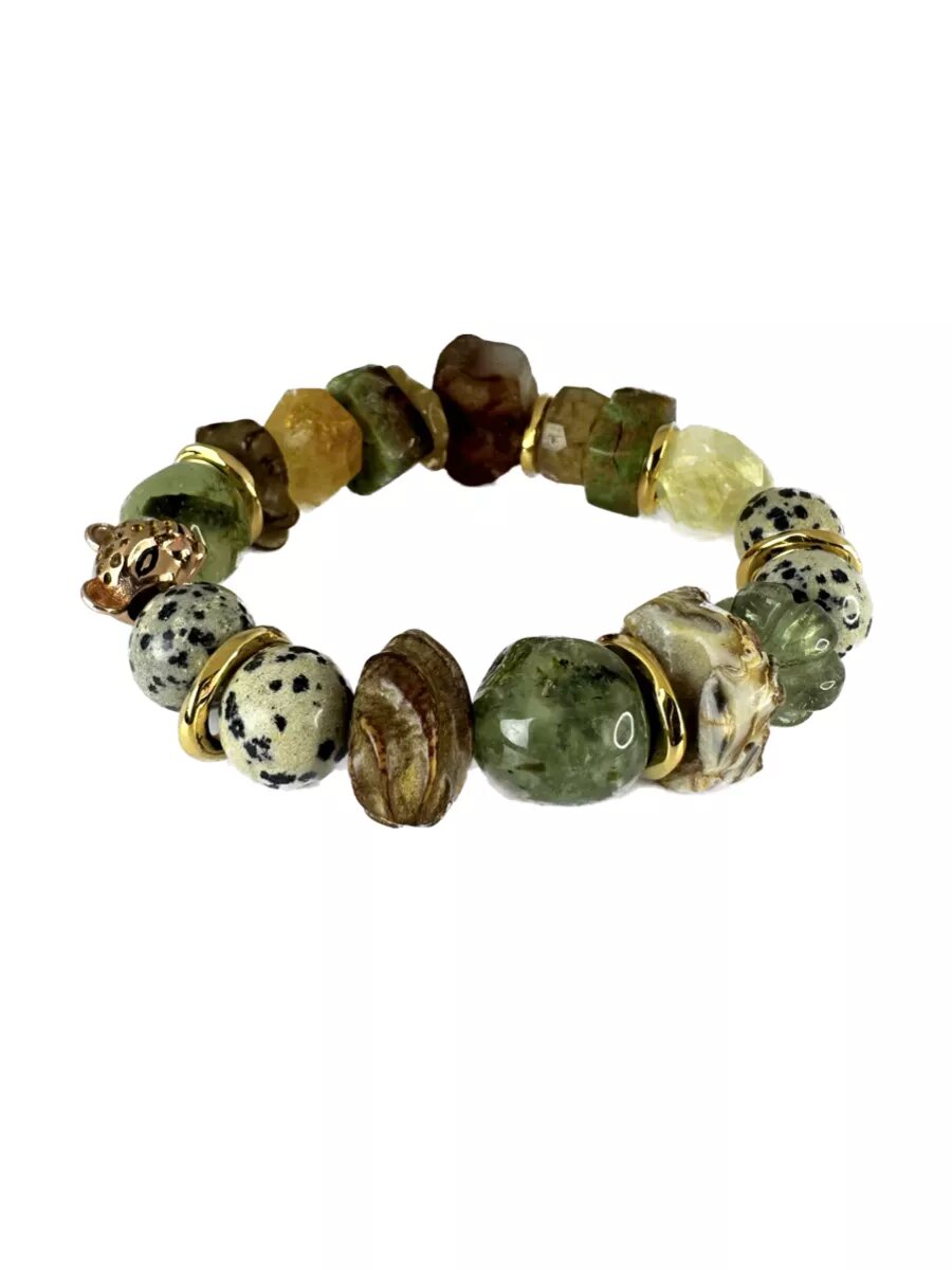 Эластичный браслет Inflow, опал, цитрин, агат