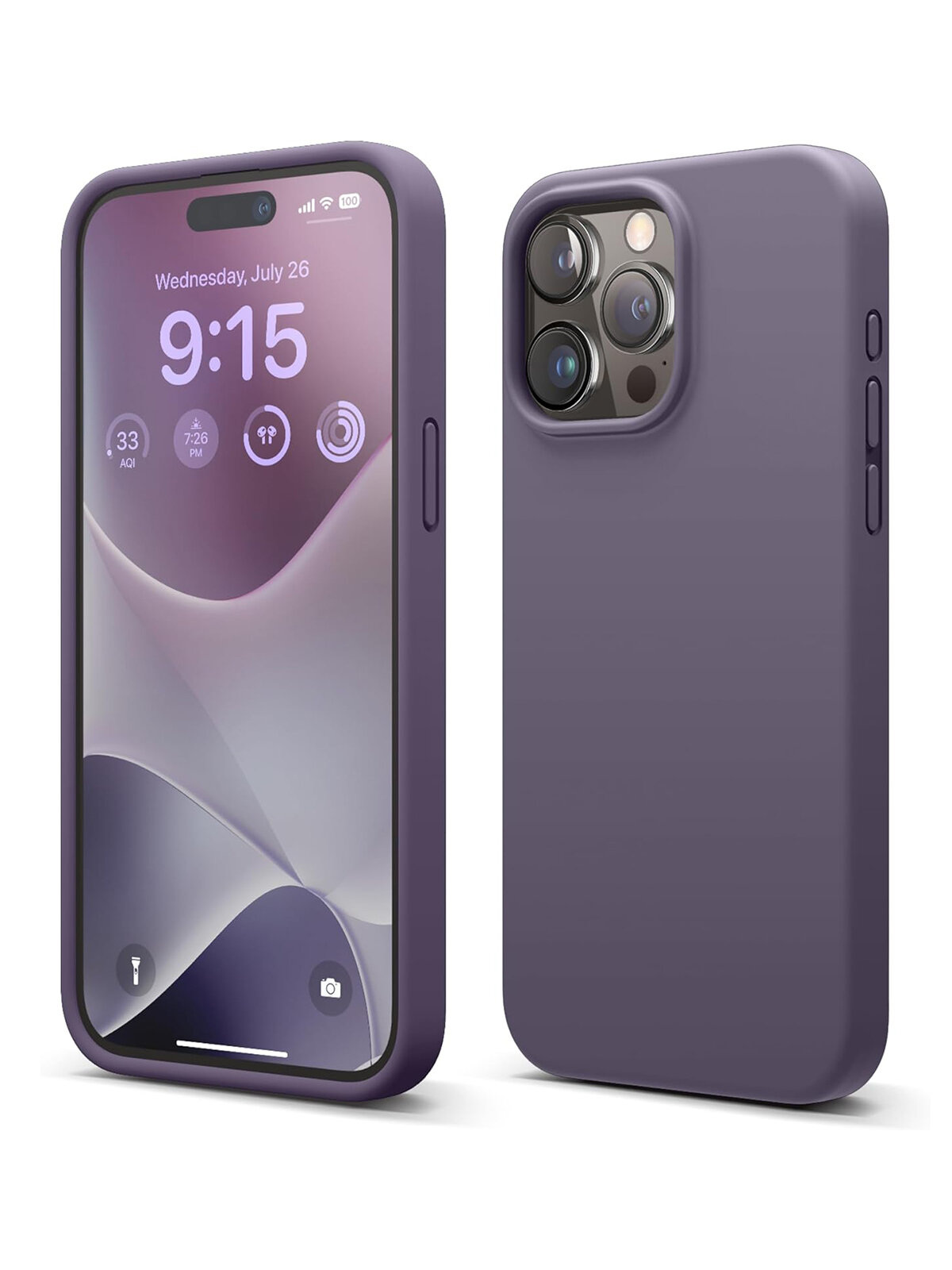 Elago для iPhone 15 Pro чехол Soft silicone (Liquid) Deep Lavender
