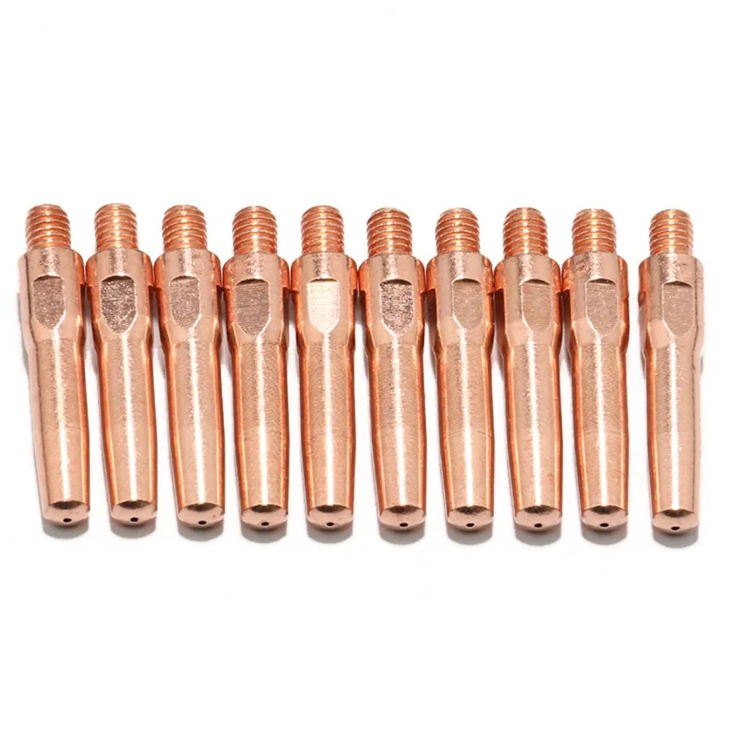 M6x40 M6x45 E-cu Red Copper Brass Metric M6 Thread Length 40 45 mm CNC Made Contact Tip Nozzle Mig Gun Welding Torch Part