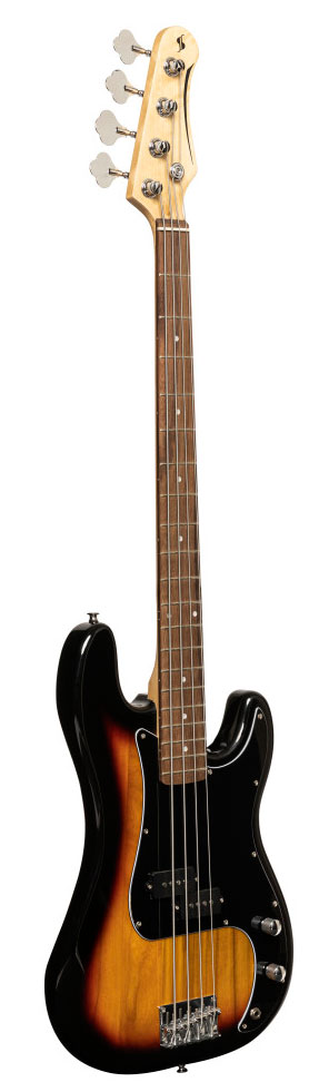 STAGG SBP-30 SNB - бас-гитара, 20 ладов, серия Пресижн, корпус: павловния, гриф: клён, на болтах, накладка: палисандр, звукосниматели: 1x PB, регулировки: 1х громкость, 1х тон, цвет: санбёрст