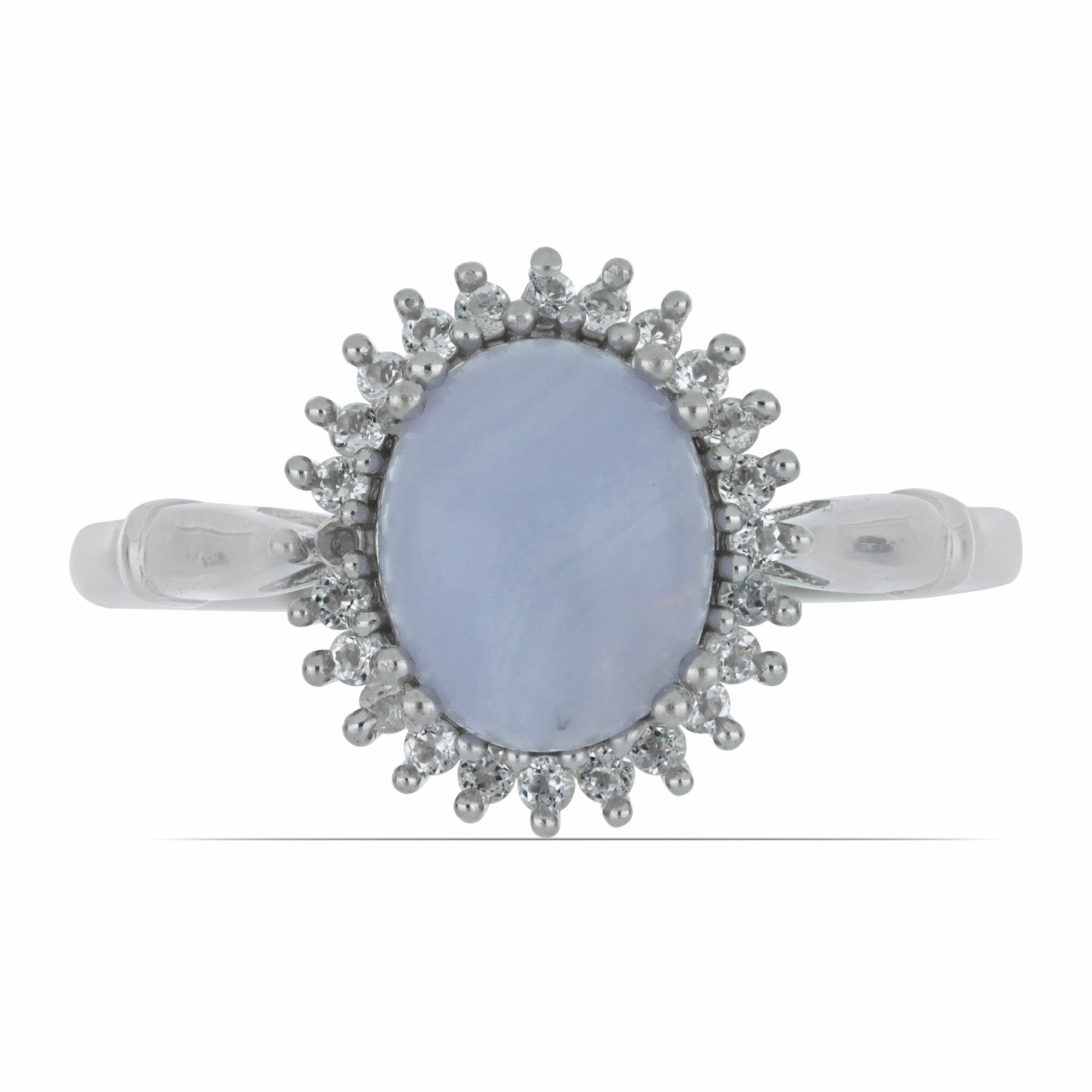 Кольцо, серебро, 925 проба, родирование, агат, топаз