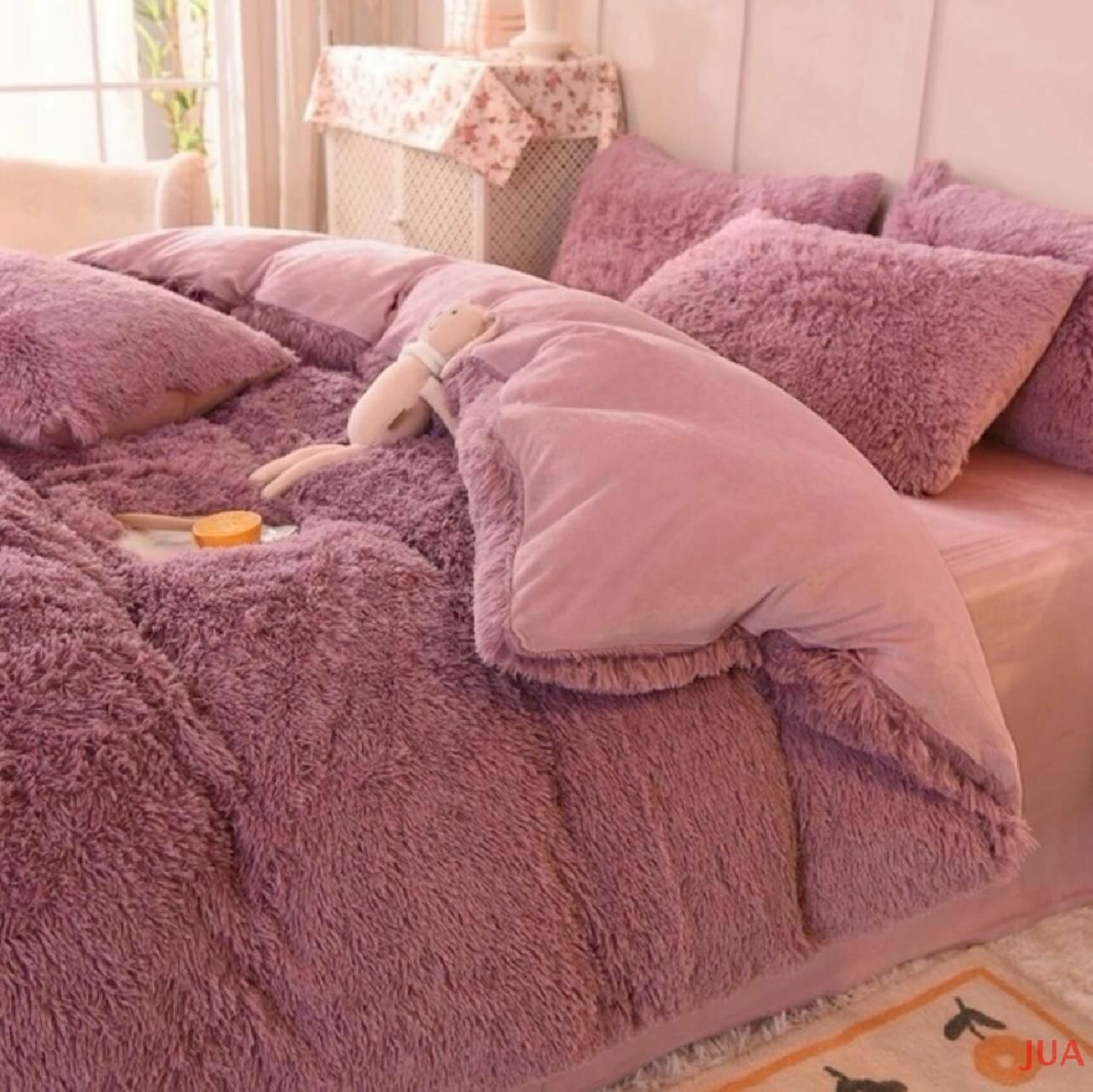 Комплект постельного белья меховой зимний Евро