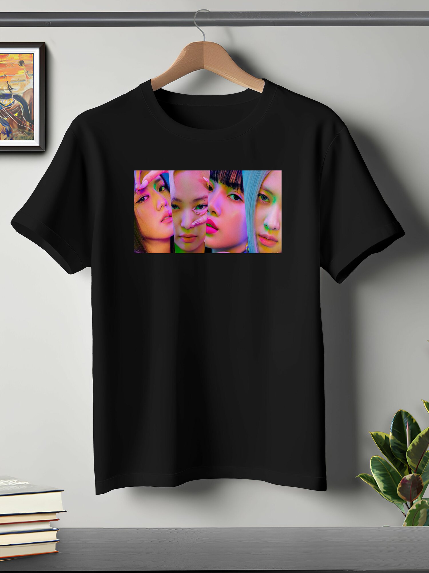 Футболка ONEQ унисекс 46-48 (M) размер с принтом Black Pink, черная