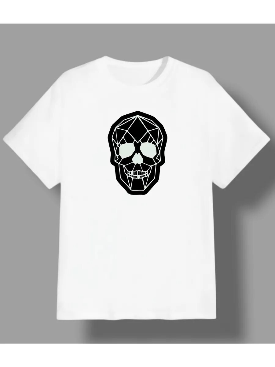 Футболка геометрический череп