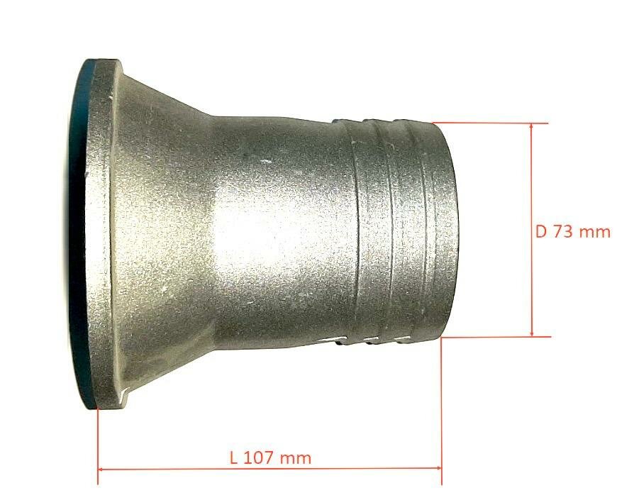 Патрубок рукава мотопомпы выходной/входной, 4"-3"