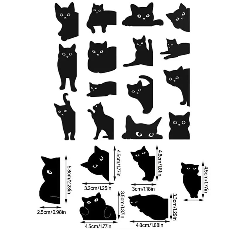 Магнитные закладки черные кошки 21PCS