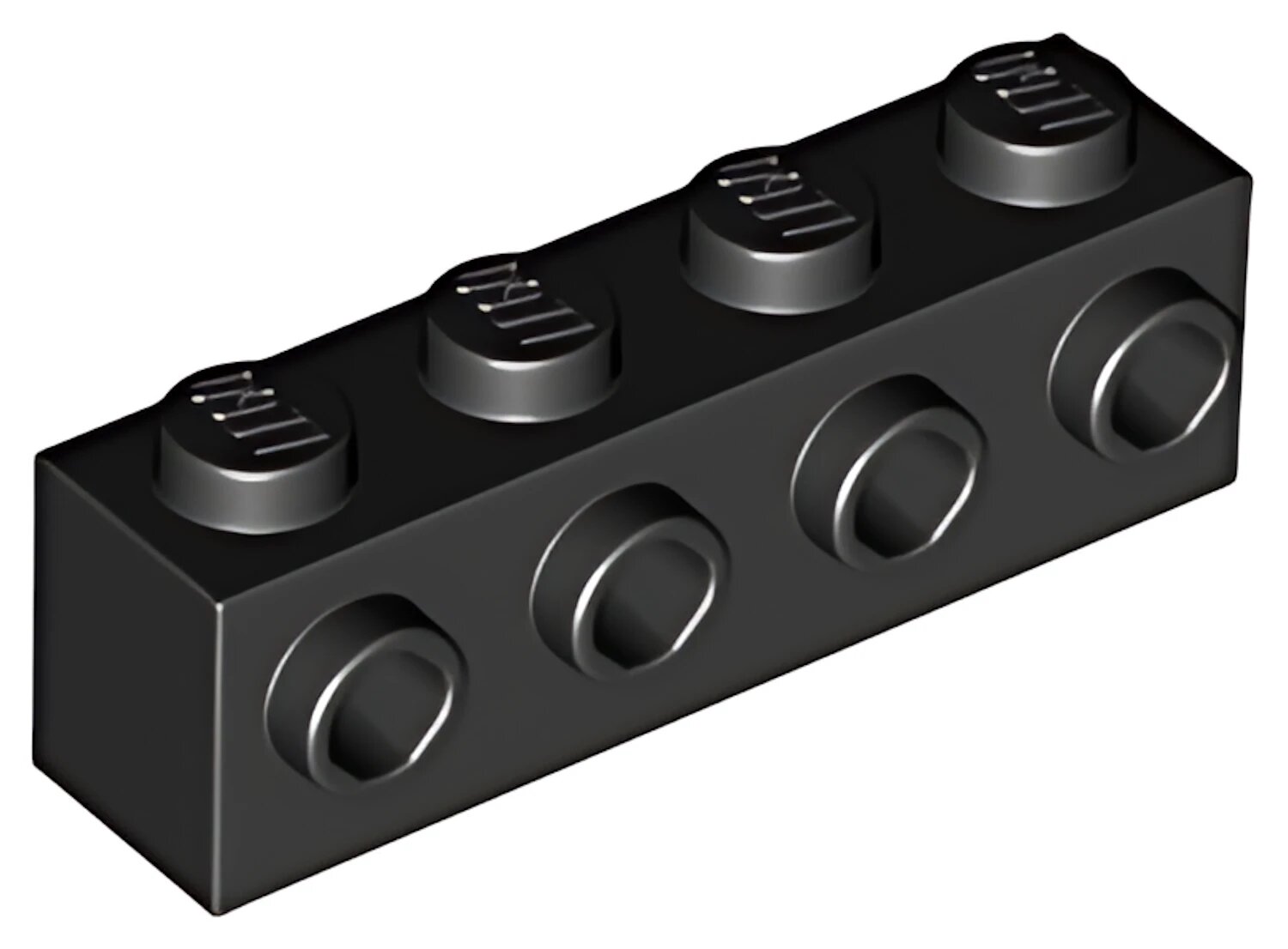 Кубик LEGO Brick, Modified 1 x 4 with Studs on Side 30414 Black U