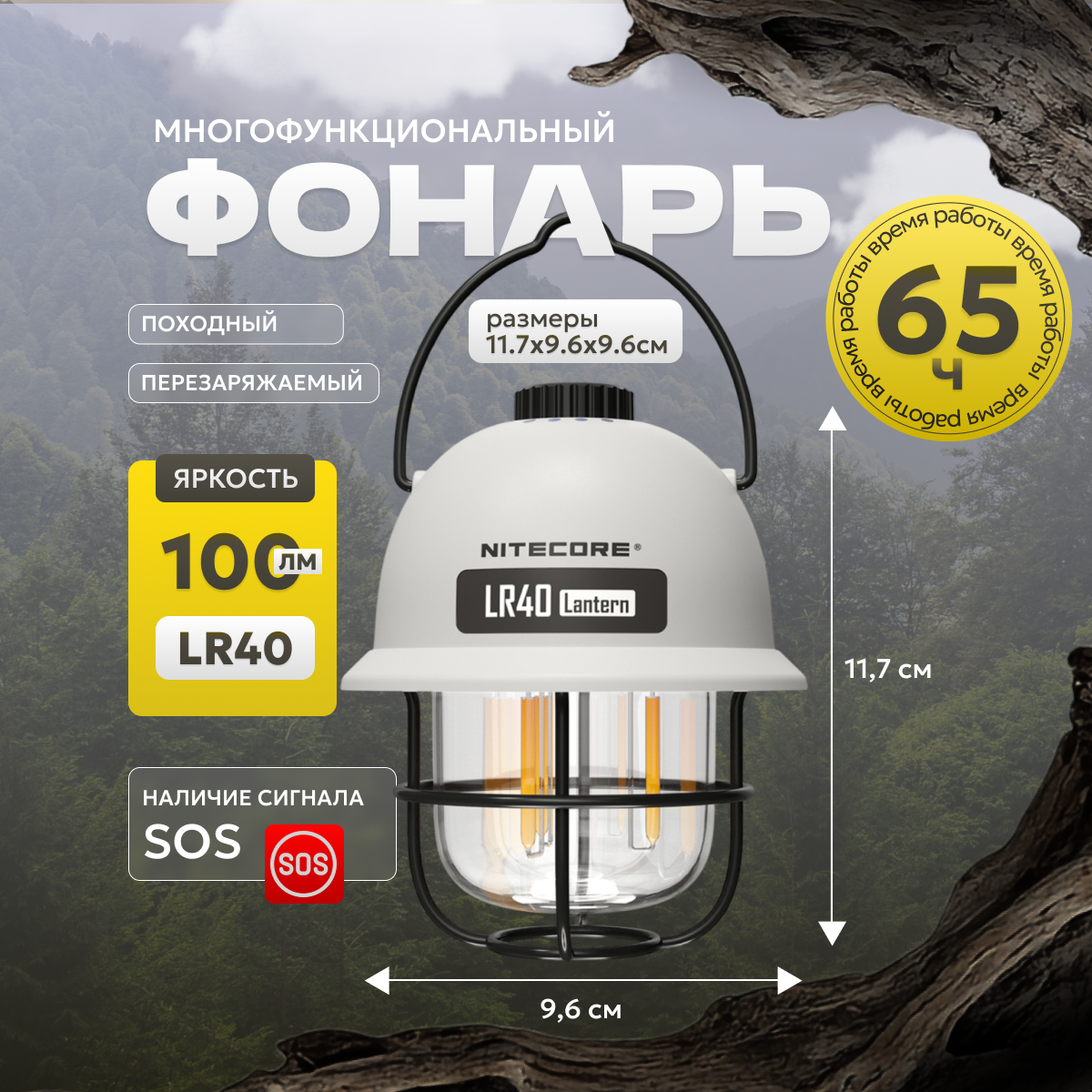 Кемпинговый фонарь NITECORE LR40, светодиодный, туристический