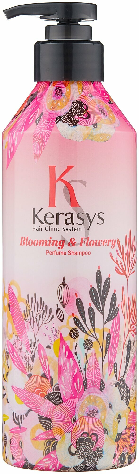 Парфюмированный шампунь для всех типов волос Флер Kerasys Blooming & Flowery Parfumed Shampoo 600 мл