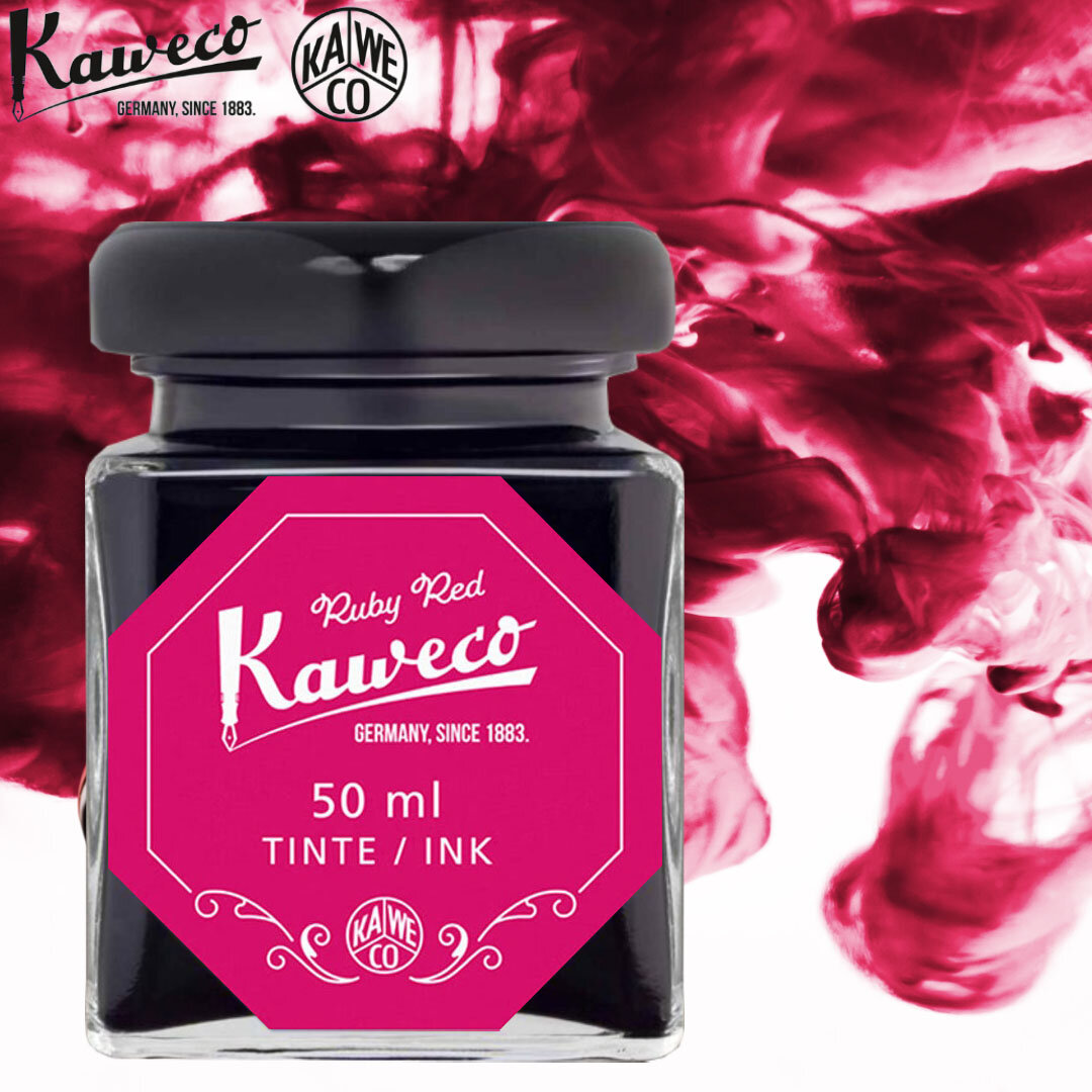 Чернила KAWECO Ruby Red для перьевой ручки, красный рубиновый цвет, флакон 50мл