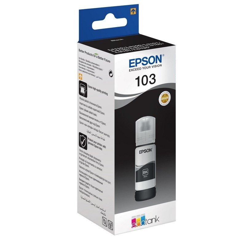 Чернила для принтера Epson 103, в контейнере, черные, для L3110, L3150 (C13T00S14A)