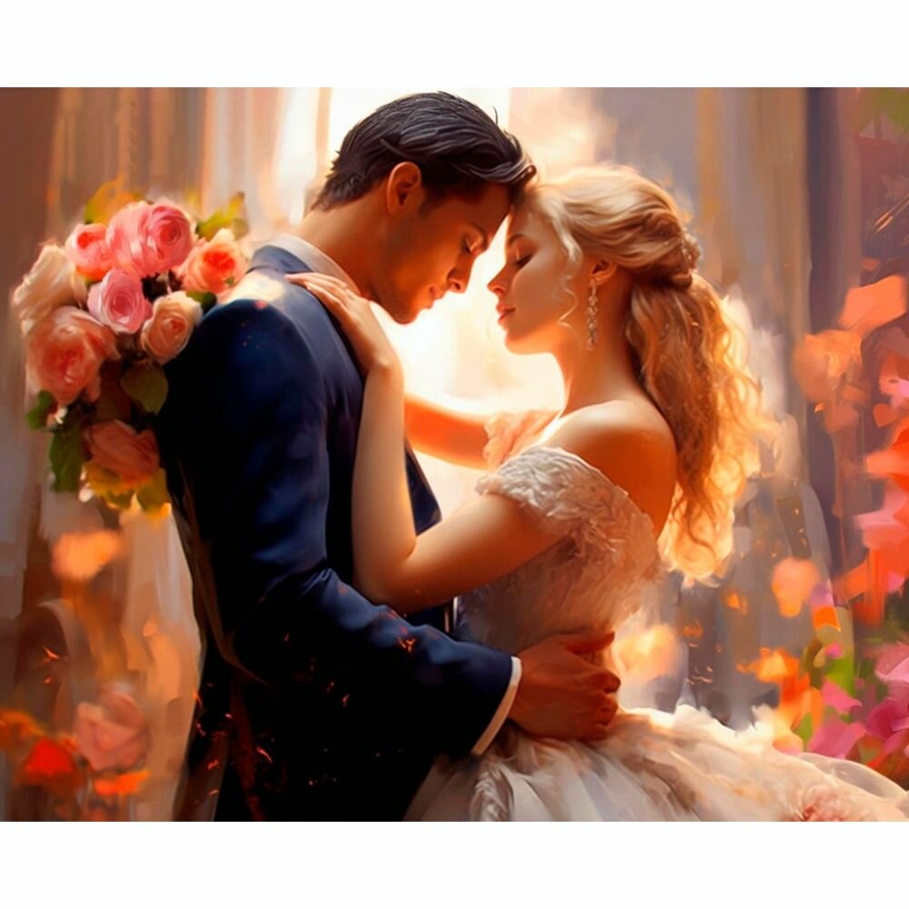 Алмазная мозаика Рыжий кот "В день свадьбы", 40х50 см, частичное заполнение (НД-0578)