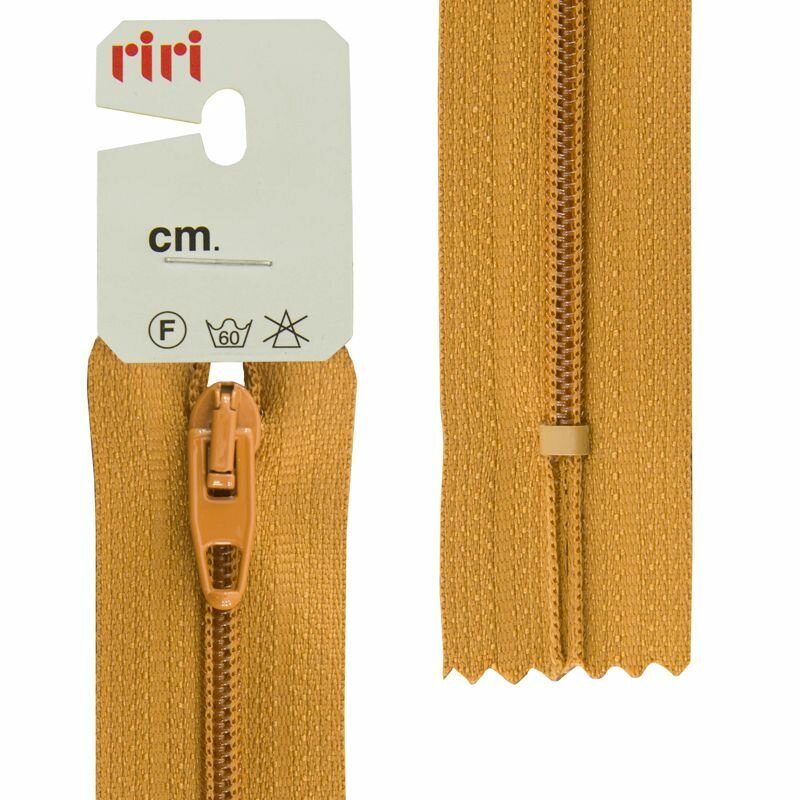 Молния riri "Meras", спираль, неразъемная, 4 мм, 20 см, цвет 2221, Охра
