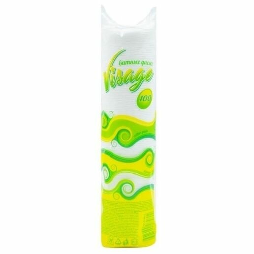 Ватные диски Русалочка "Visage", хлопковые, 100 шт