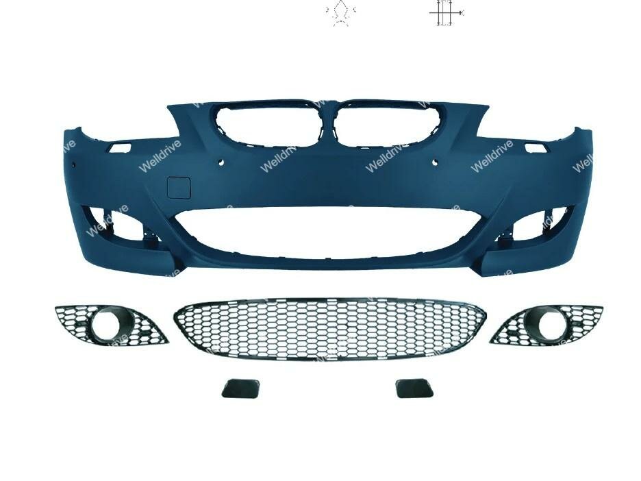 Бампер передний в сборе BMW E60 E61 2003-2010 M-look под покраску