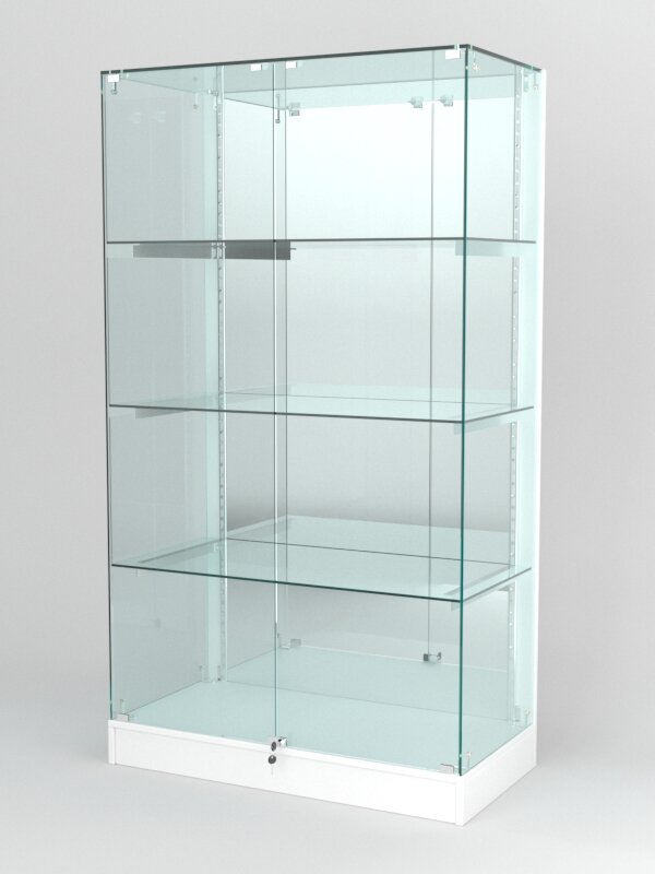 Витрина "астерия ХИТ продаж" №7 (с дверками, задняя стенка - зеркало), Белый