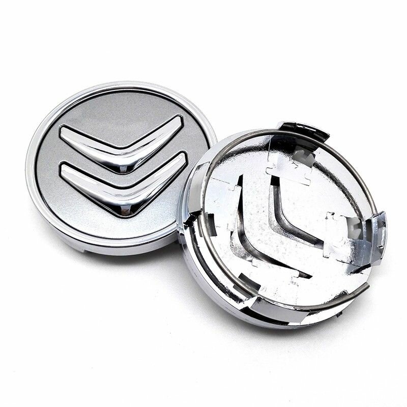 Колпачки на литые диски Ситроен 60 мм, центральные заглушки для дисков, комплект 4 шт, основание ABS пластик авто