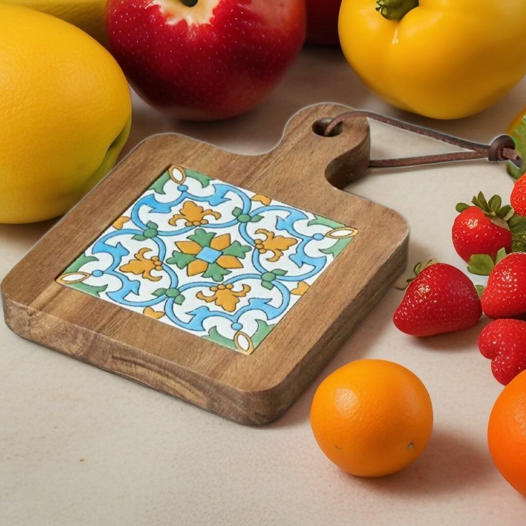 Подставка под горячее AXEL, дерево, ручная роспись, 20x14 см