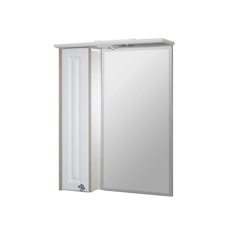 Зеркальный шкаф ВЕРСАЛЬ-55, белое дерево, левый, с подсветкой