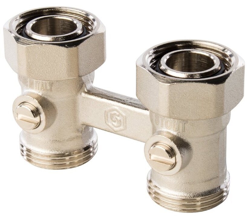 Узел нижнего подключения радиатора STOUT для двухтрубной системы, прямой 3/4 (SVH-0002-000020)