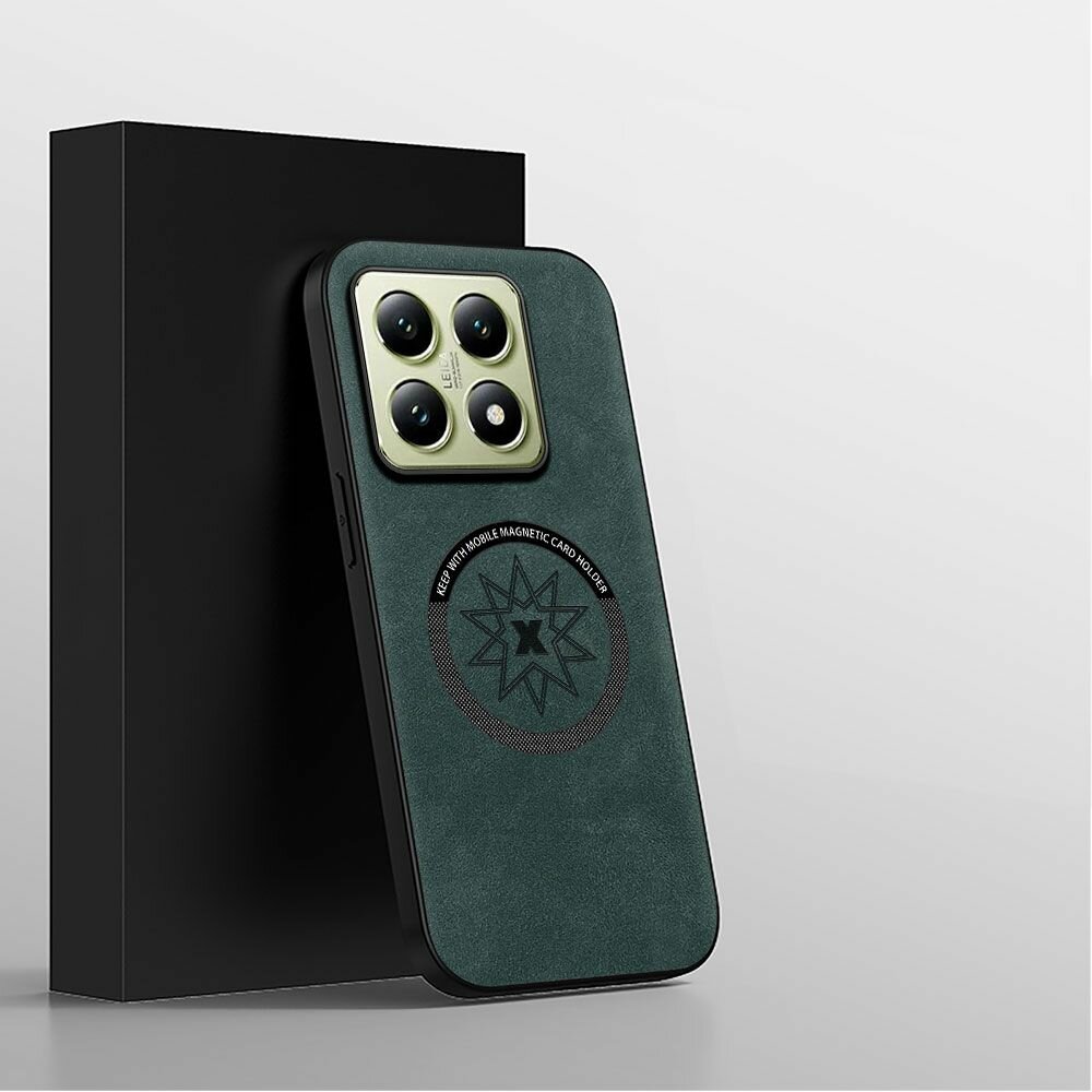 OLGE Роскошная кожа MagSafe чехол для Xiaomi 14T ( Сяоми 14T /Ксиаоми 14T) чехле магнит, Защита от падения