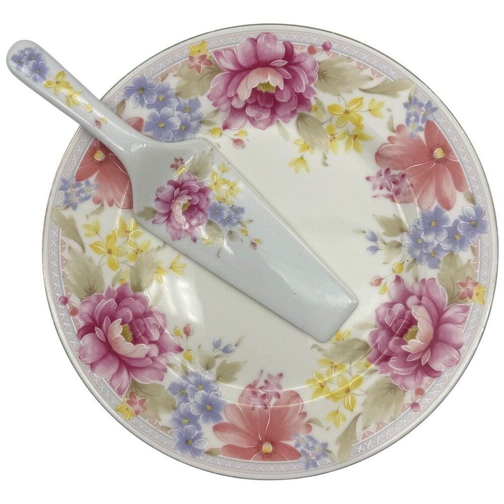 Блюдо "Фантазия" с лопаткой, 26.5 см, 1960-1980 гг, фарфор, Morita, Япония