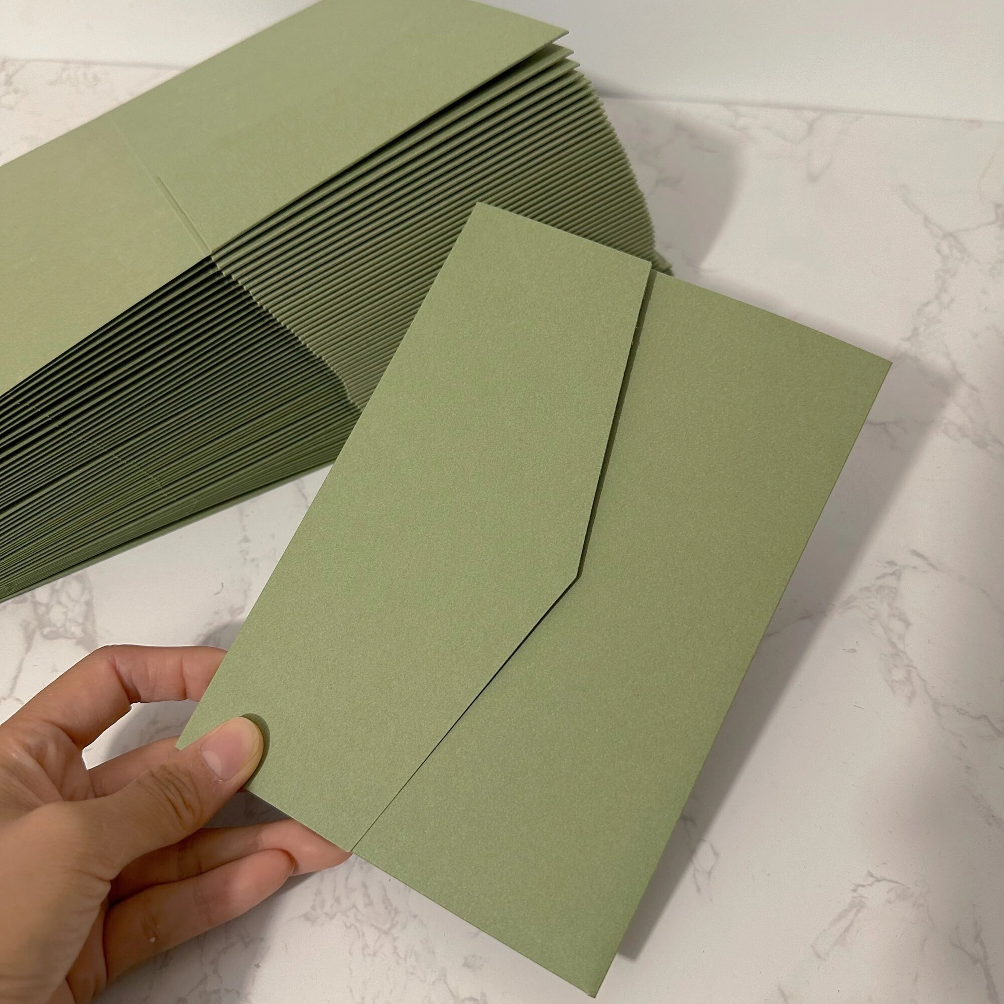 Карточки-приглашения Pocketfold NIEWSPECIAL шалфейно-зелёный 25pcs, sage green