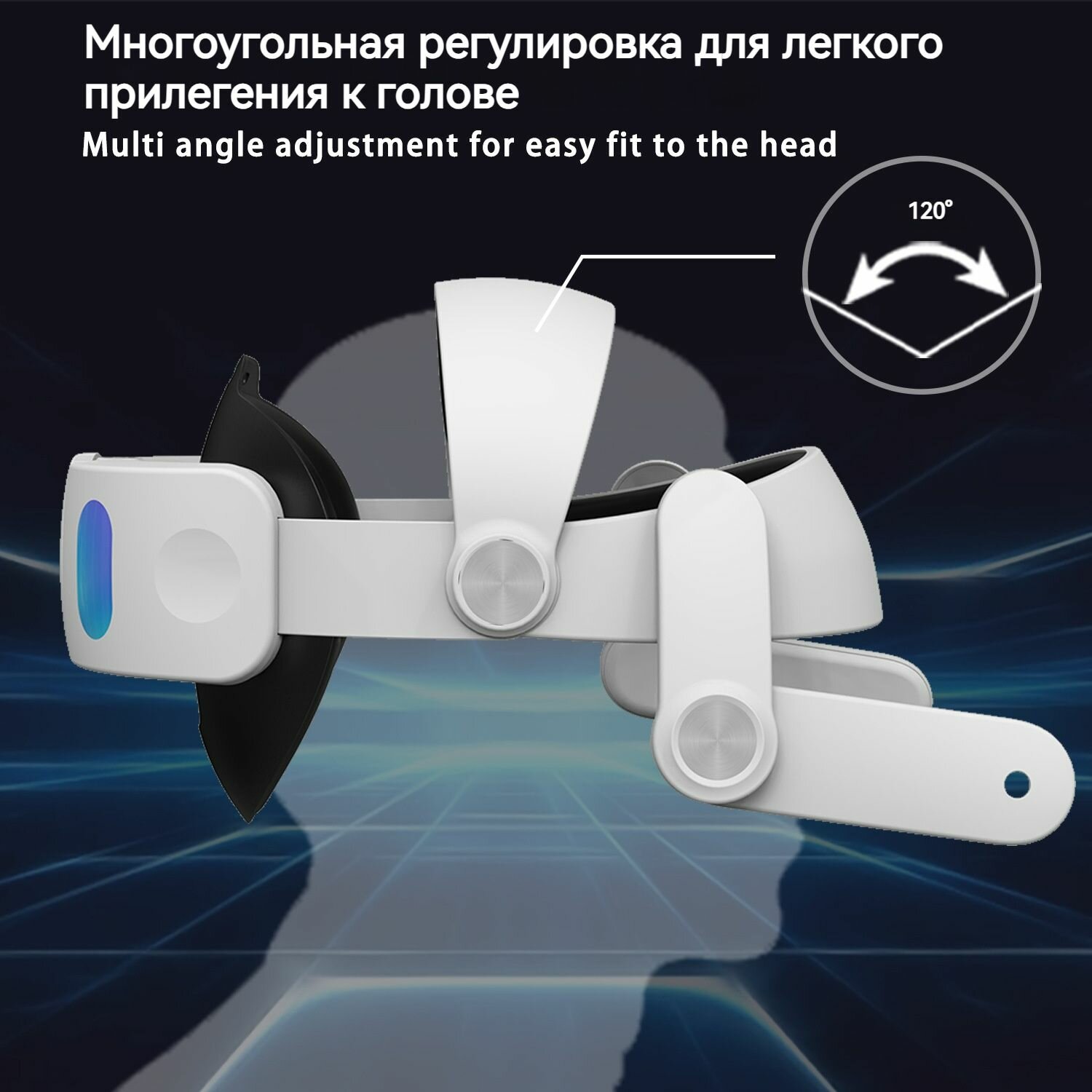 Крепление на голову для VR Oculus Quest 3/3S, большая емкость 10000 мАч, экспресс-зарядка