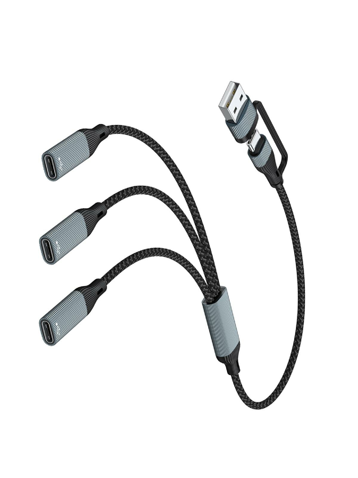 1PC 2/3 in 1 USB/Type C Host Power Splitter USB Adapter to Type C OTG Male Female Cable for Charging and Data