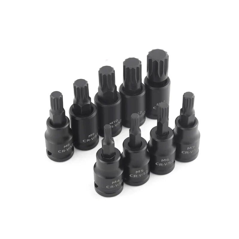 Набор ударных бит Torx S2 3/8", 12-гранные, M4-M14 M12