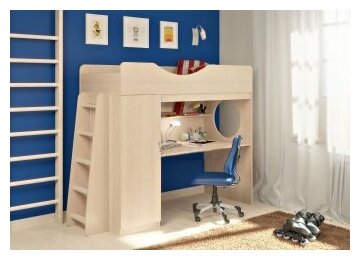 Кровать чердак Л 9.1 Дуб Молочный Дуб Молочный