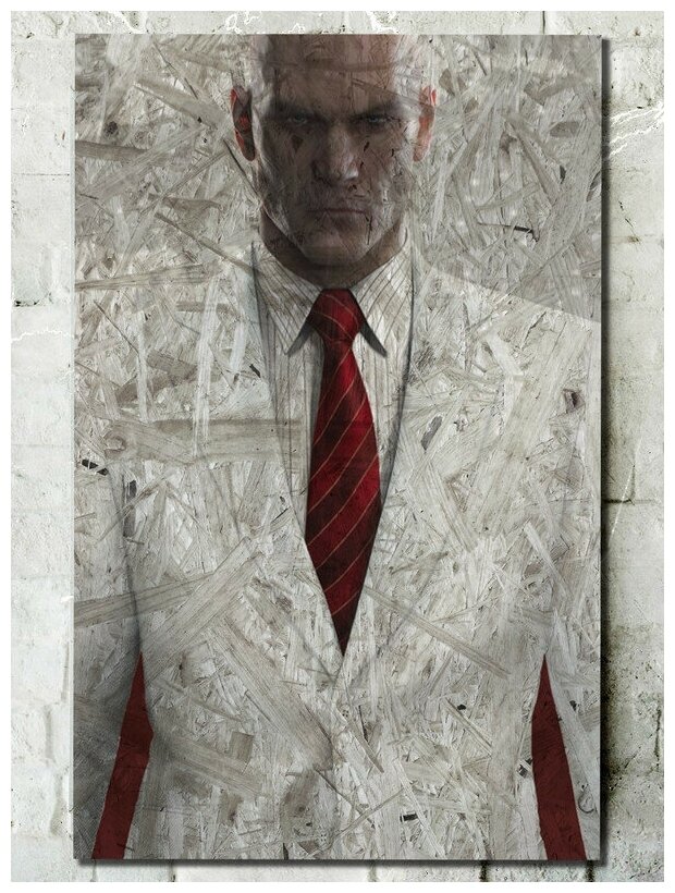 Картина интерьерная на рельефной доске, размер 47х30, материал ОСП игра Hitman 3 - 11064 В