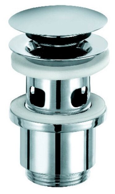 Донный клапан Kludi Push-Open 104240500, с переливом, серебристый