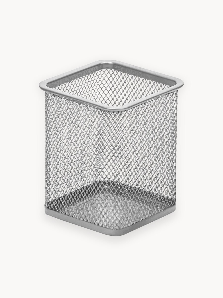 Подставка стакан для канцелярии Attache, настольный, металлический, для ручек и карандашей, 8x8x10 см