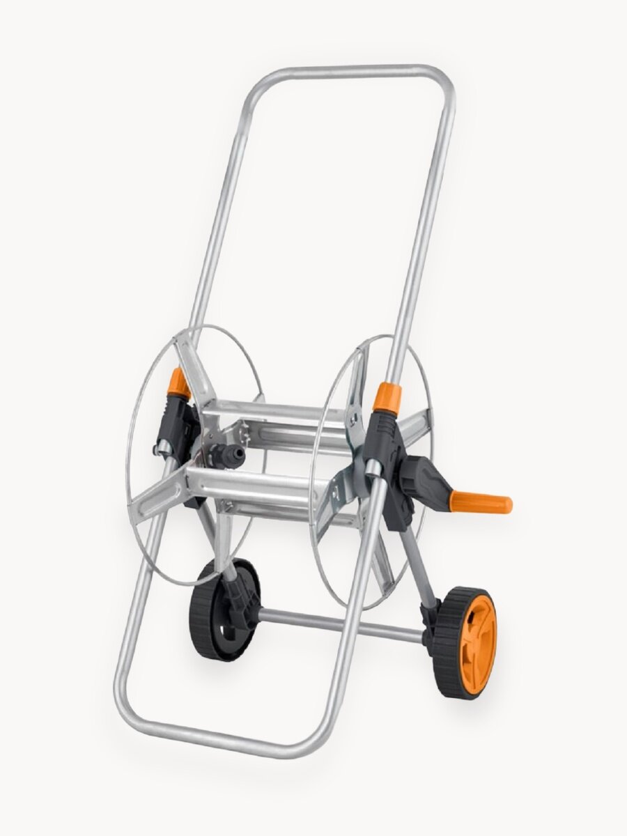 Металлическая тележка для шланга GL 812. Вместимость: шланг 1/2"-60м, шланг 5/8"-50м, шланг 3/4"-40м