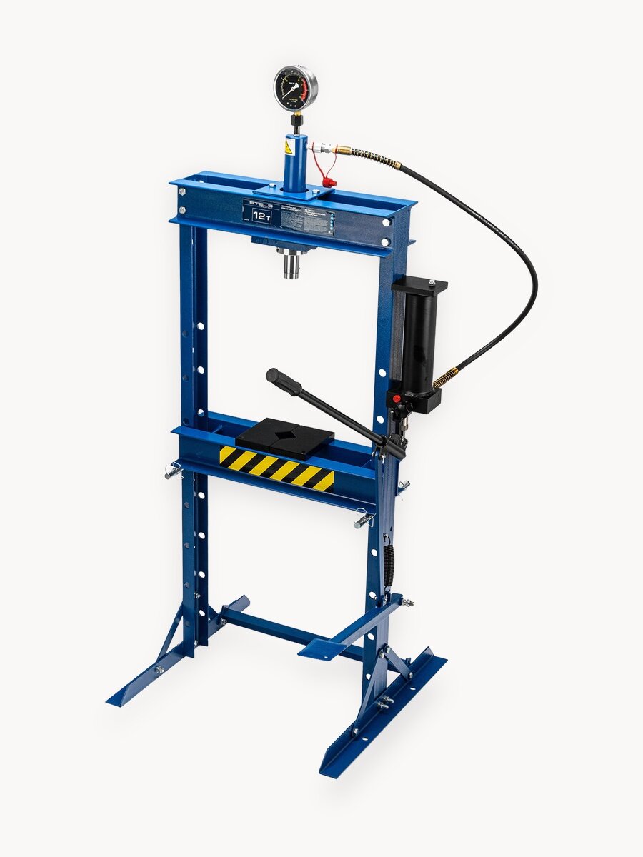 Пресс гидравлический с манометром и педалью Stels 12 т комплект из 2 частей 52312