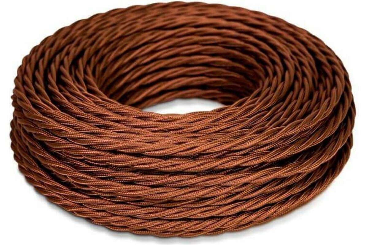 Мезонинъ Монтажный витой провод ПВХ 2x1,5 мм шоколад цвет бухта 5 м GE70101-17