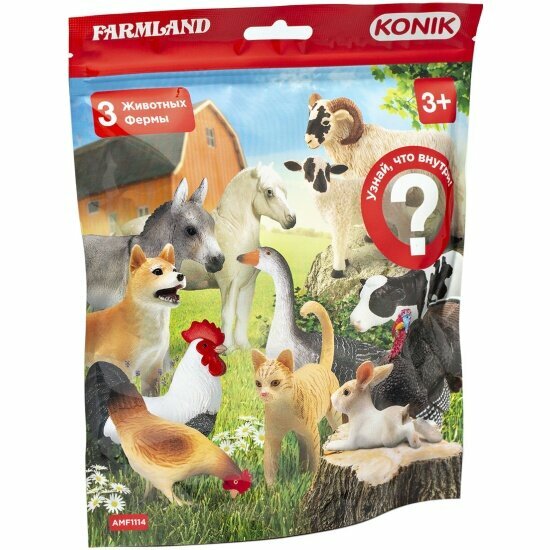 Фигурки Konik AMF1114 Животные фермы 3 шт в ассортименте