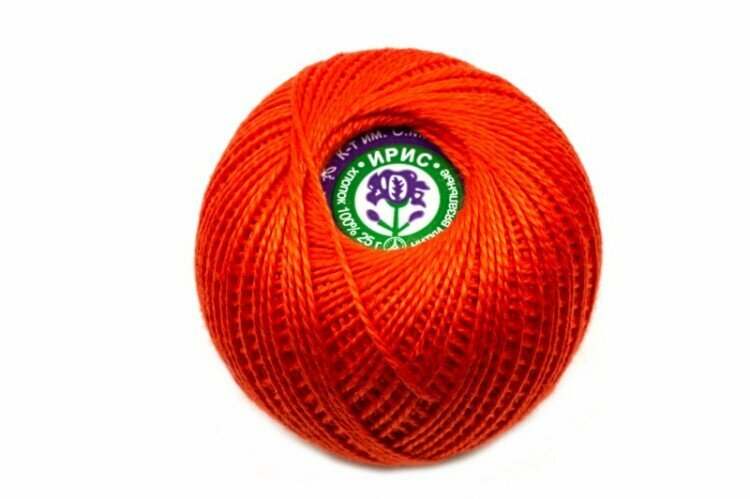 Нитки Ирис цвет 0712 кирпичный, 150м/25г, хлопок 100%, 1шт