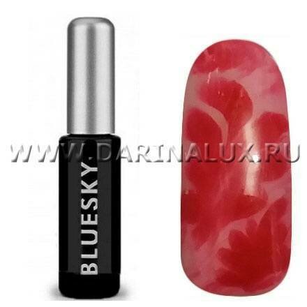 Bluesky Flower gel Гель лак с эффектом растекания для акварельного маникюра 34, 8 мл, красный
