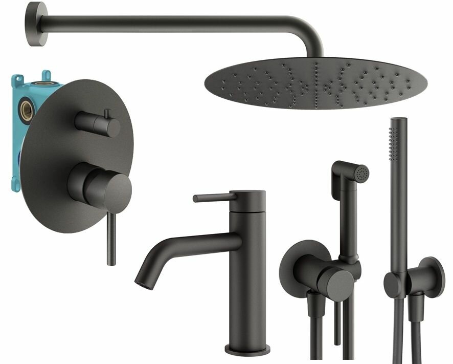 Комплект смесителей для душа Plumberia Selection KITZXO18GR53, Графит матовый