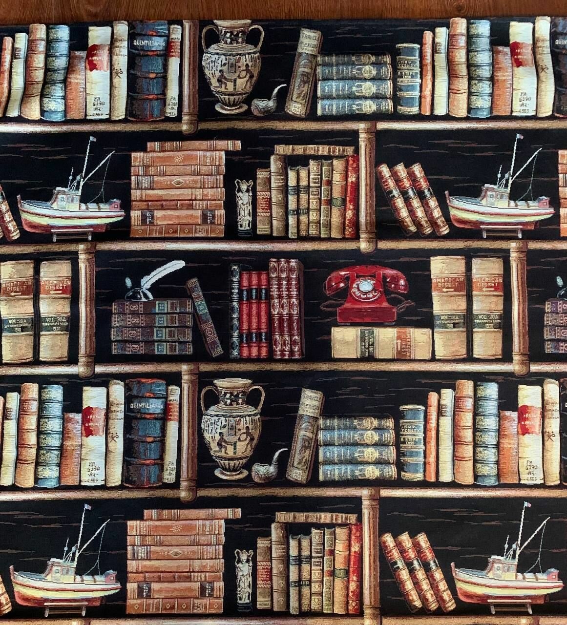 Панно гобеленовое на стену "Книжные полки", 195х138 см / Гобелен