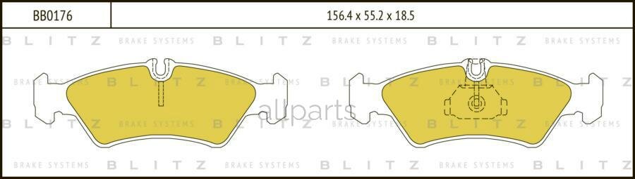 BLITZ BB0176 Колодки тормозные дисковые MERCEDES Sprinter 2-t 95->/VW LT 28-35 96->