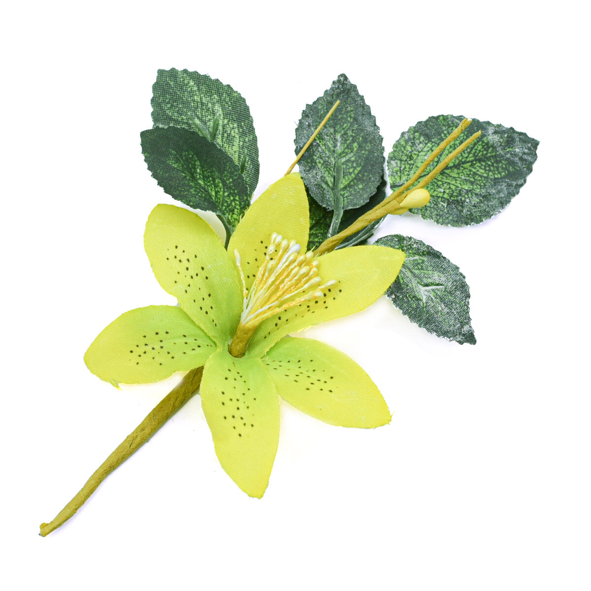 MH1-120 Декоративный букетик 'Лилия' D7*3*H12см, 1шт, Astra&Craft (F214 желтый)